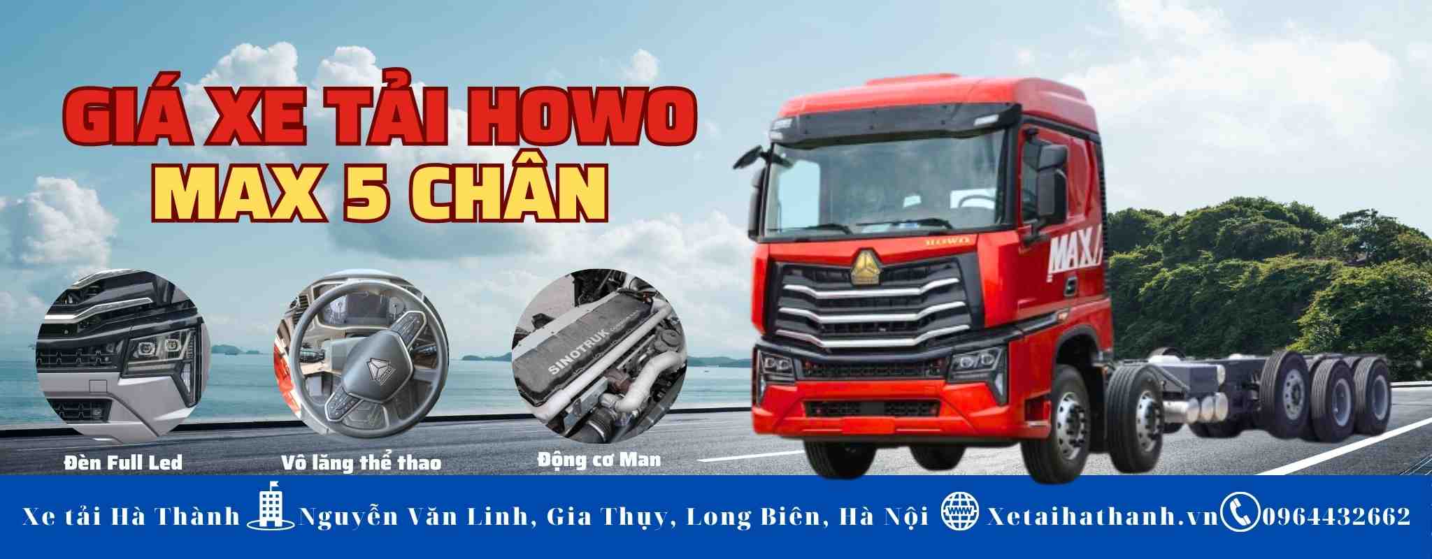 Xe tải Howo Max 5 chân 10x4 400 HP - Xe tải Hà Thành